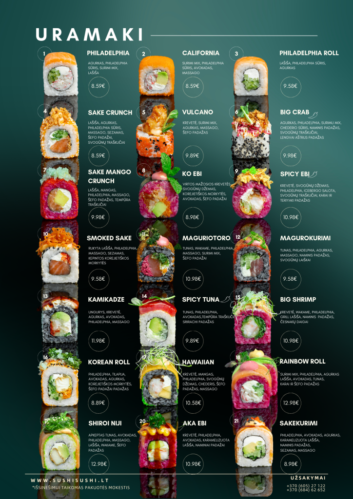 SUSHI SUSHI MENIU – SUSHI SUSHI | VILNIUJE